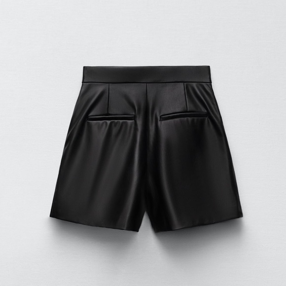 Zara | Shorts | Zara Faux Leather Pleated Shorts | Poshmark